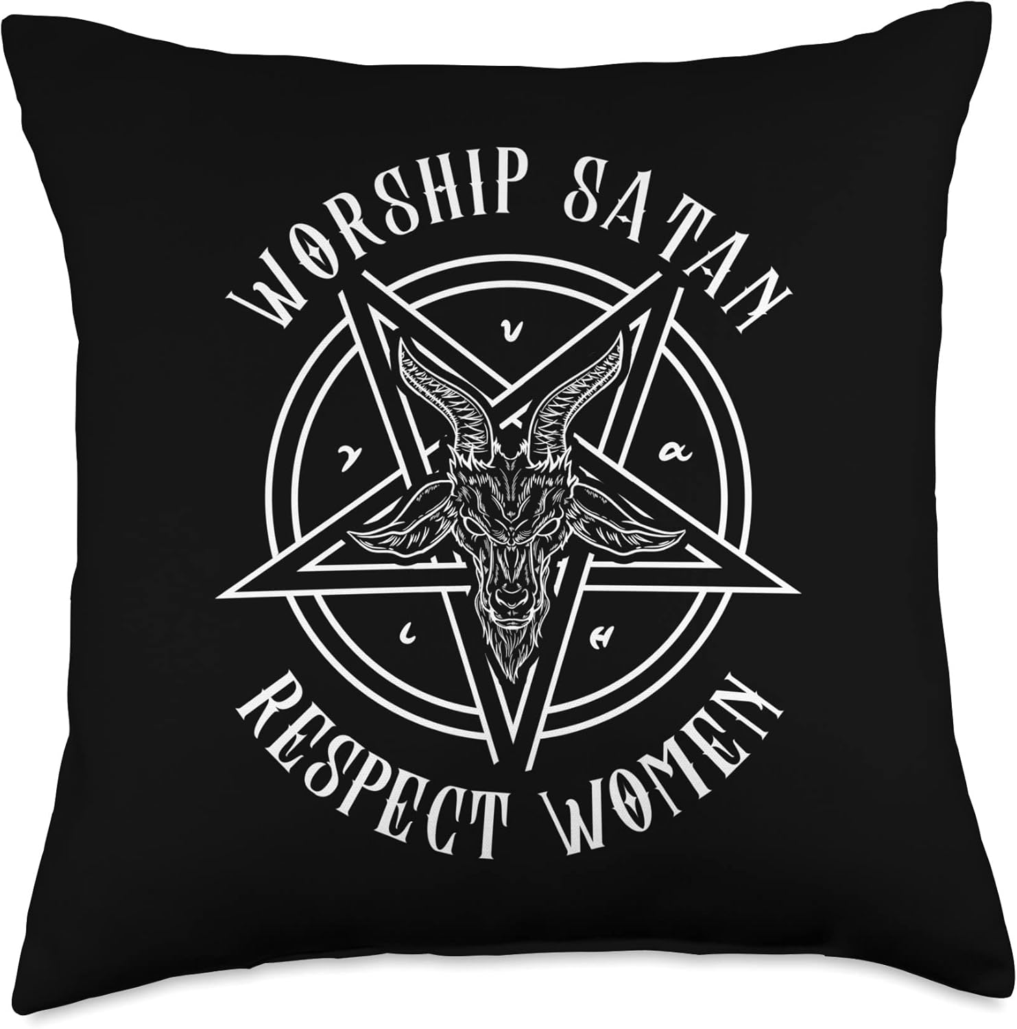 Amazon.com: Hail Satan & Satanic Occult Baphomet Worship Respect Women I Satanic Pentagram Goat ...
