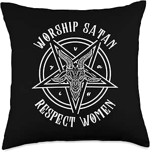 Amazon.com: Hail Satan & Satanic Occult Baphomet Worship Respect Women I Satanic Pentagram Goat ...