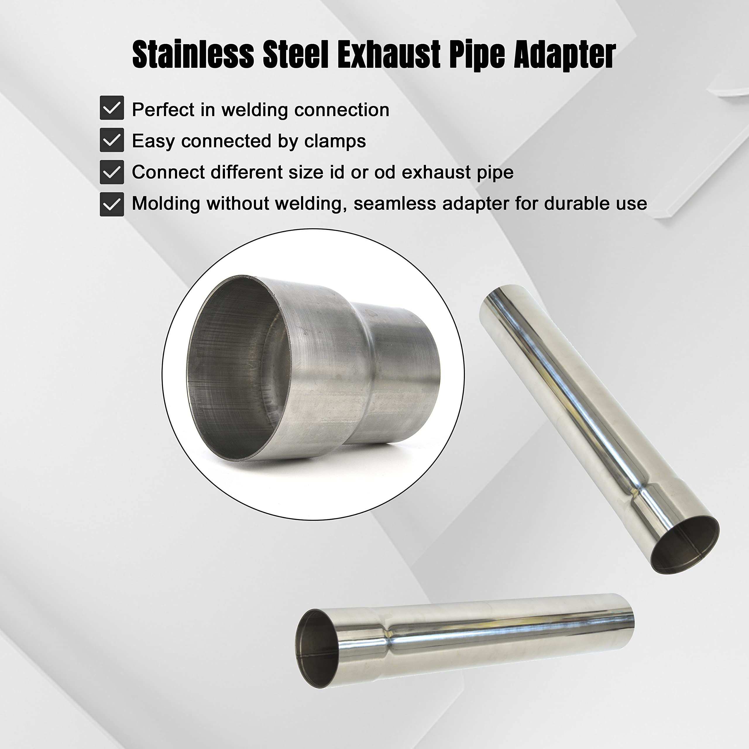 Universal 3 Inch Exhaust Adapter Stainless Steel Exhaust Coupler(3" ID ...