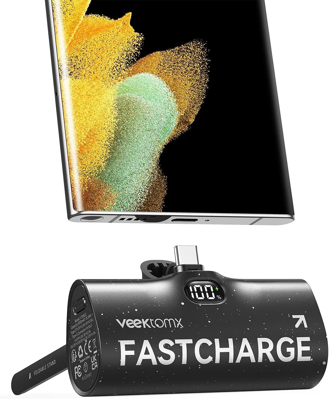 Amazon.com: VEEKTOMX Mini Power Bank for Samsung, 5000mAh Small ...