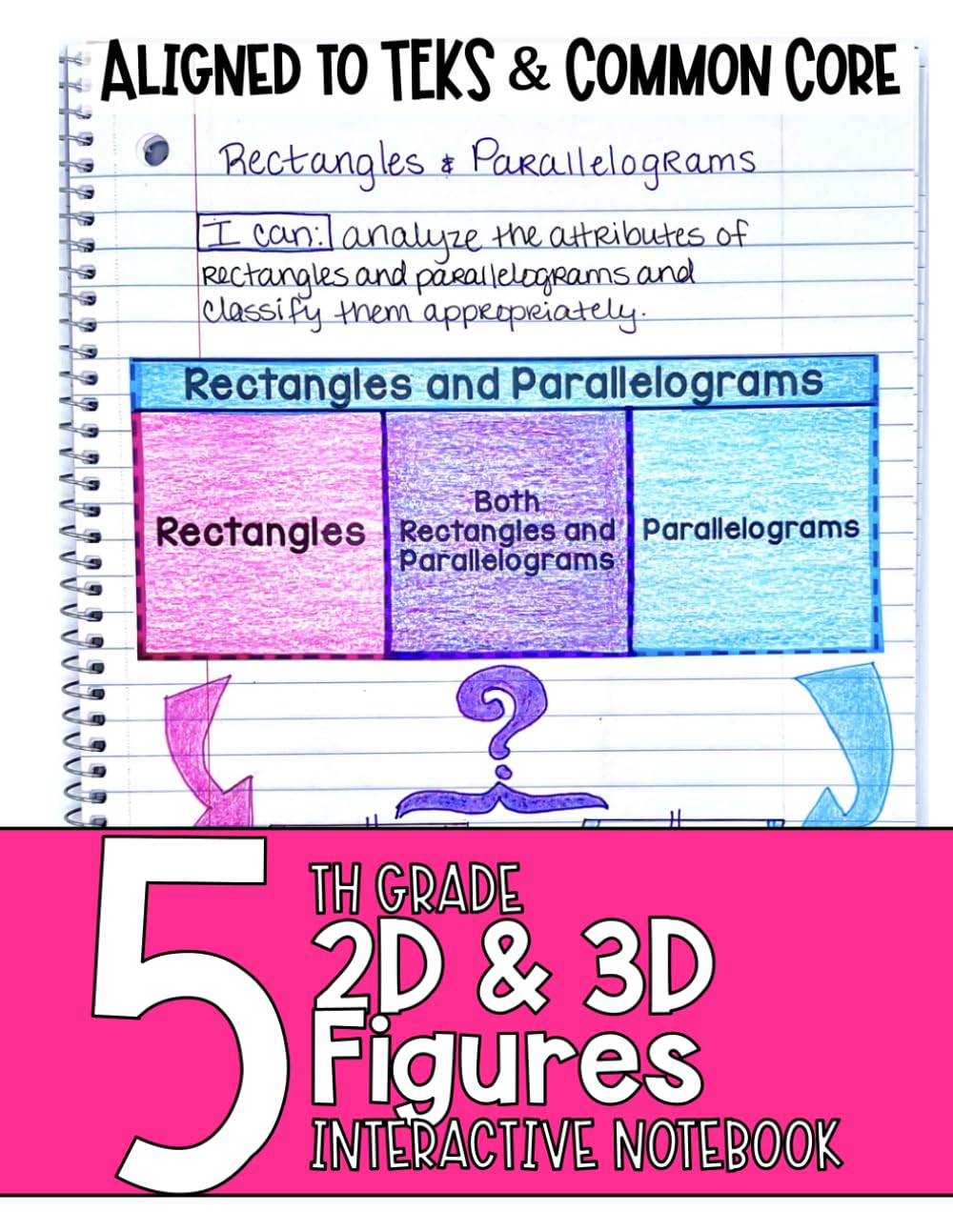 Fifth Grade Math Interactive Notebook 2D and 3D Figures - 77 Pages ...