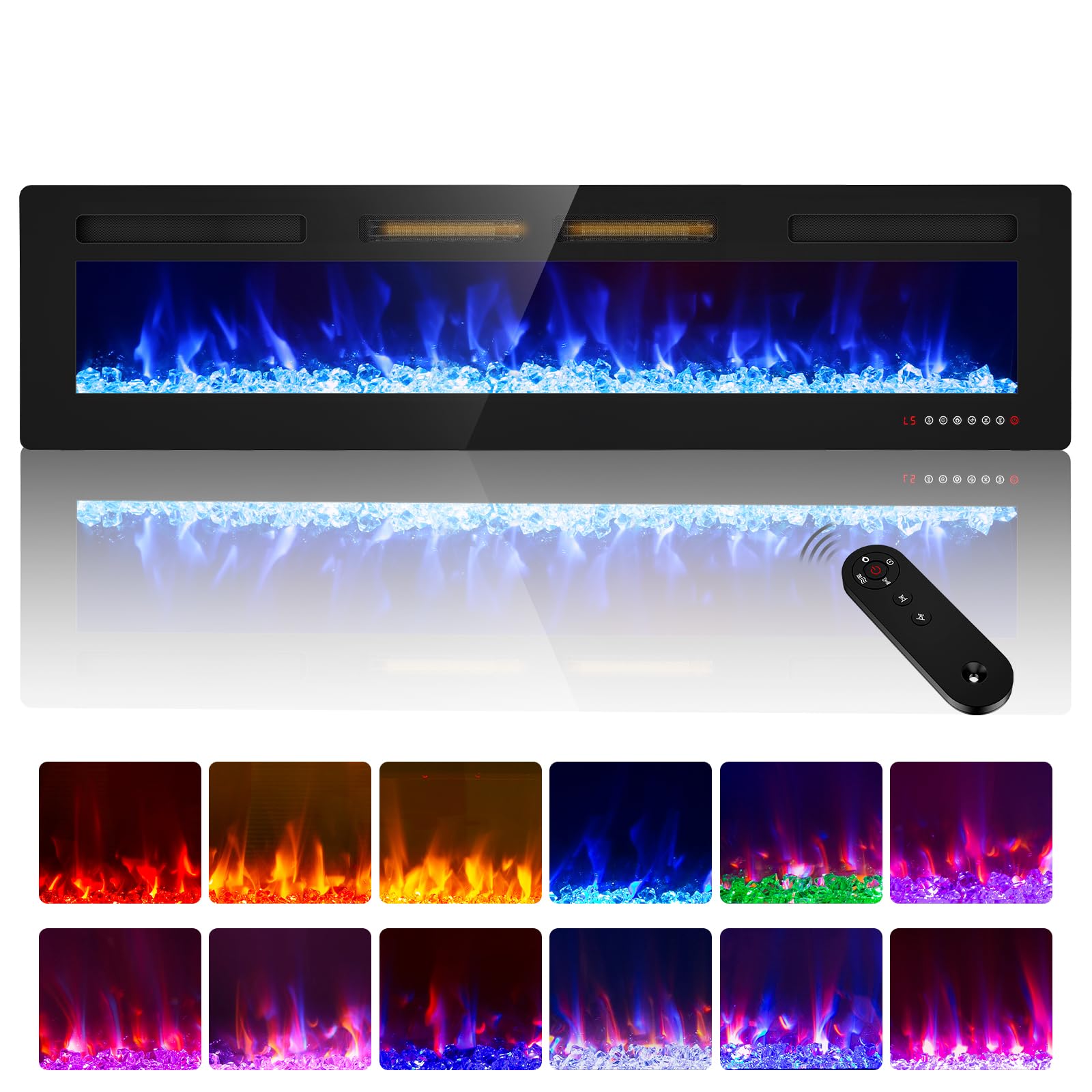 Amazon.com: Kucreiheat Electric Fireplace-72 inch Fireplace Wall Mount ...