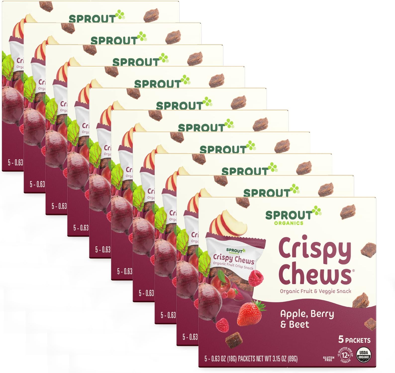 Amazon.com: Sprout Organic Toddler Snacks, Crispy Chews, Red Berry ...