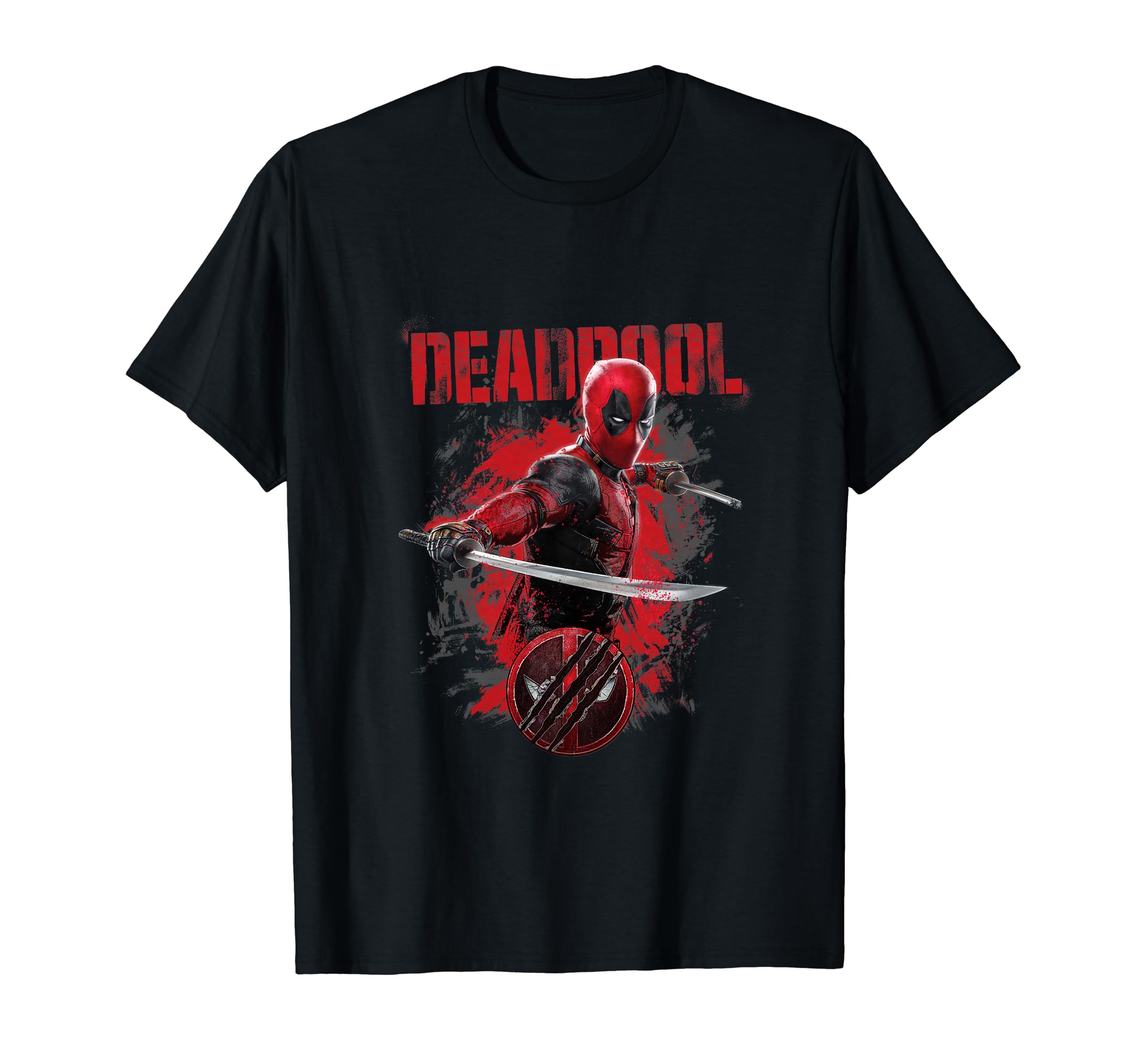 Amazon.com: Marvel Deadpool & Wolverine Distressed Red Stamp Hero Logo ...