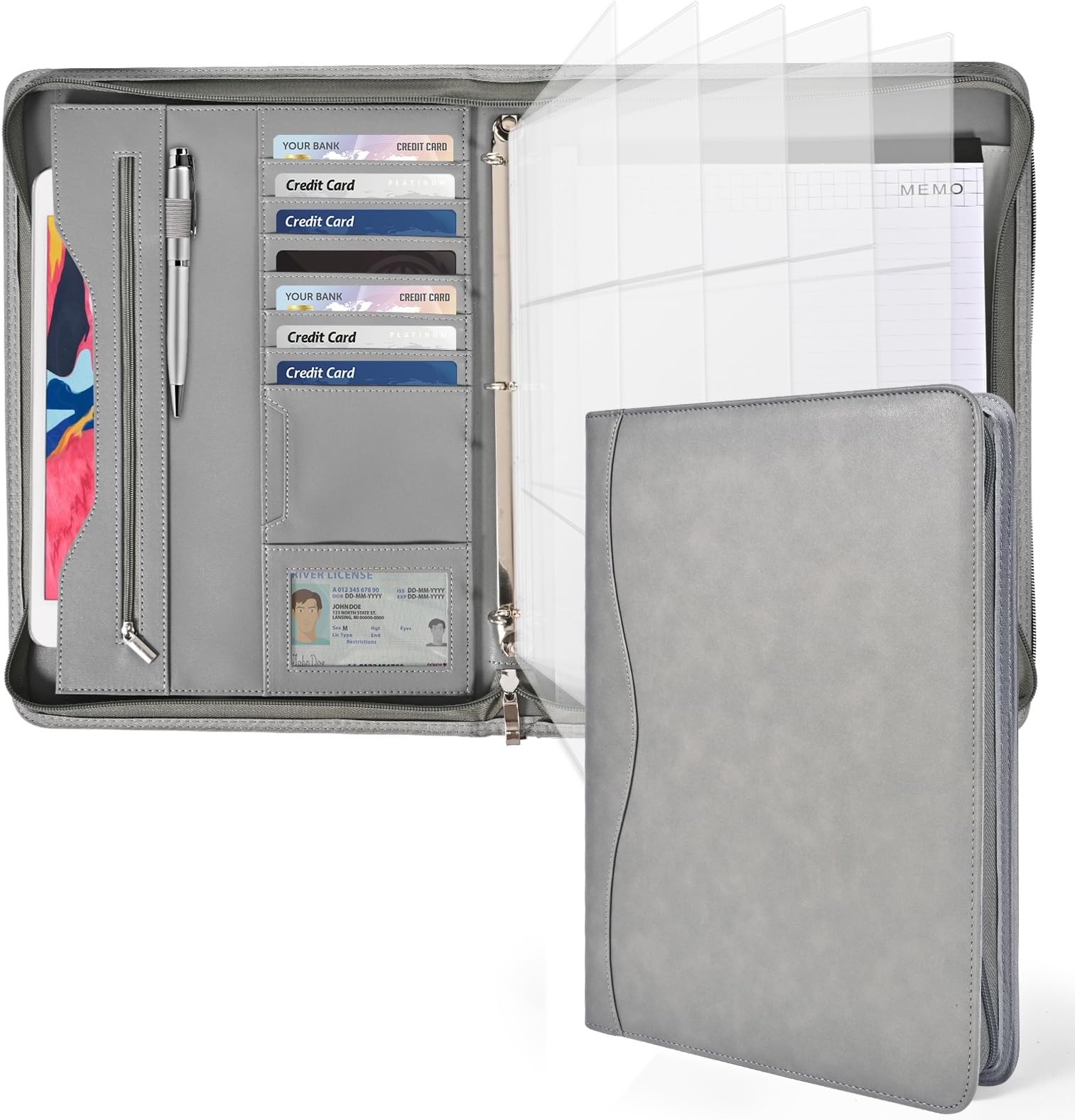 Deziliao 3-Ring Padfolio Portfolio Binder Organizer, Document Organizer ...