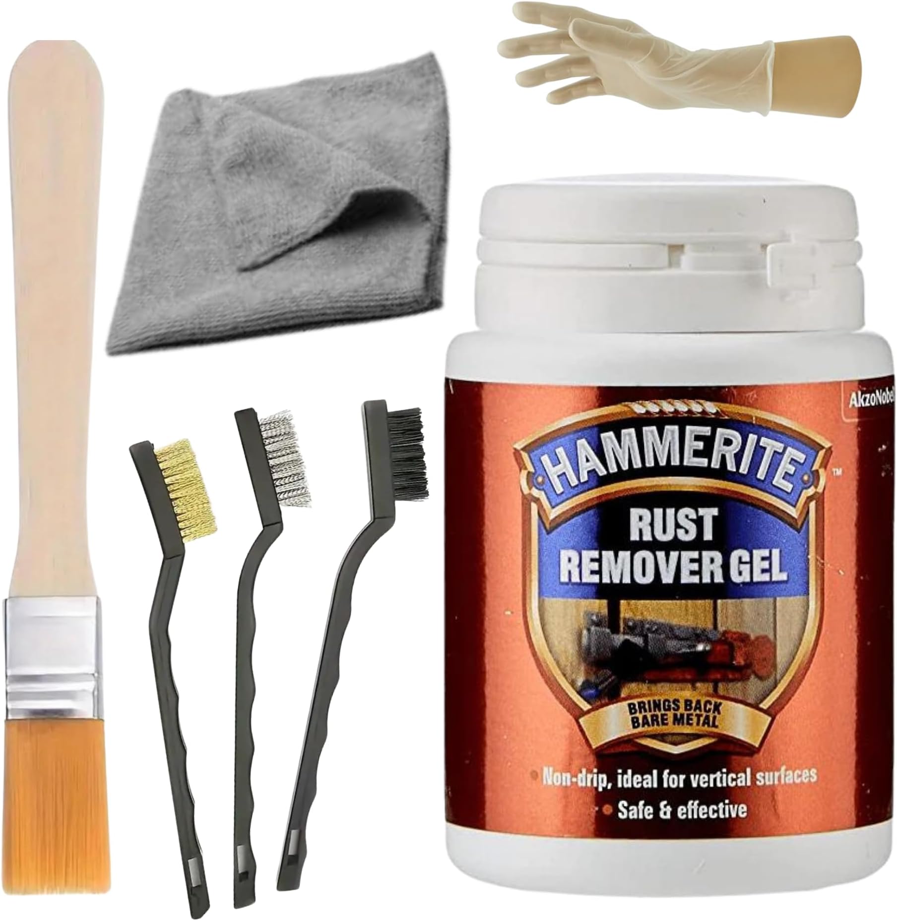 Ultimate Rust Removal and Treatment Kit - Hammerite Rust Remover Gel ...