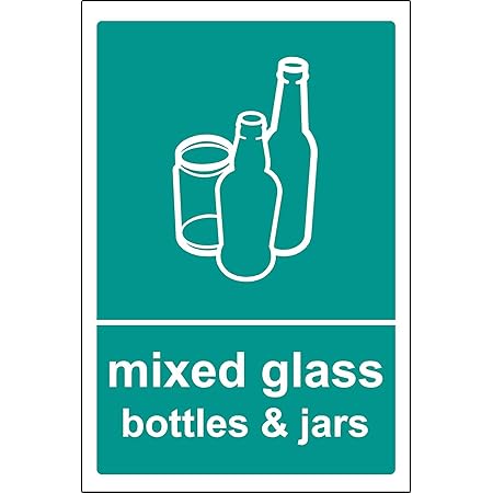 Mixed Recycling bin Sign/Sticker - Self adhesive vinyl 150mm x 100mm ...