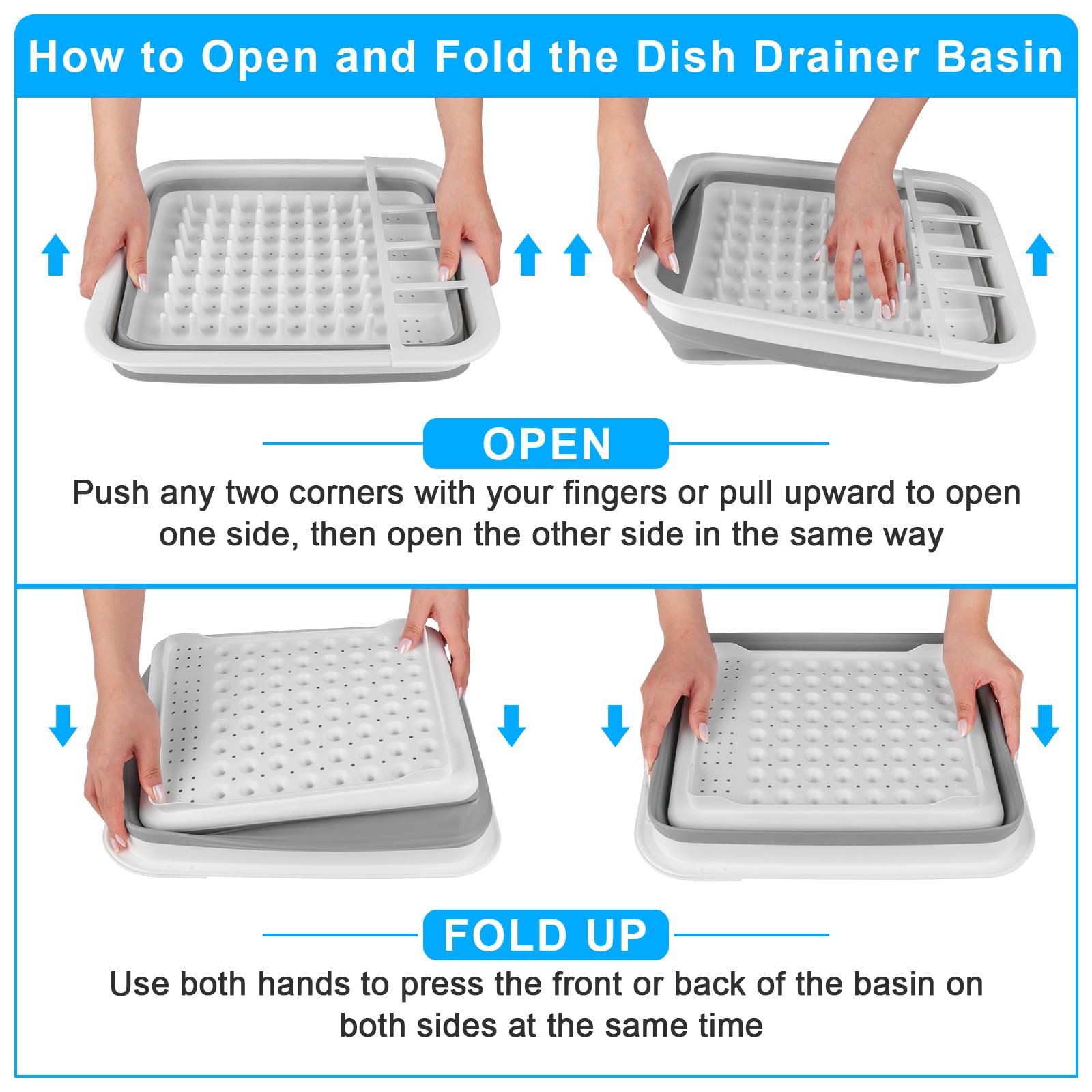 Snapklik.com : Collapsible Dish Drying Rack Portable Dish Drainers For ...