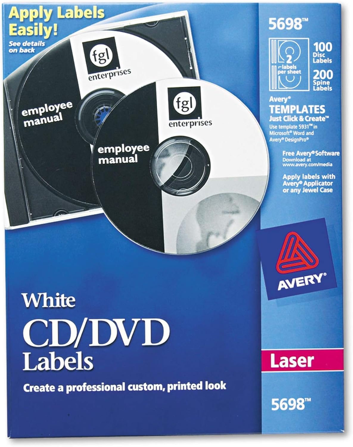 Amazon.com: 100 Cd/Dvd White Matte Labels And Jewel Case Spine Labels ...