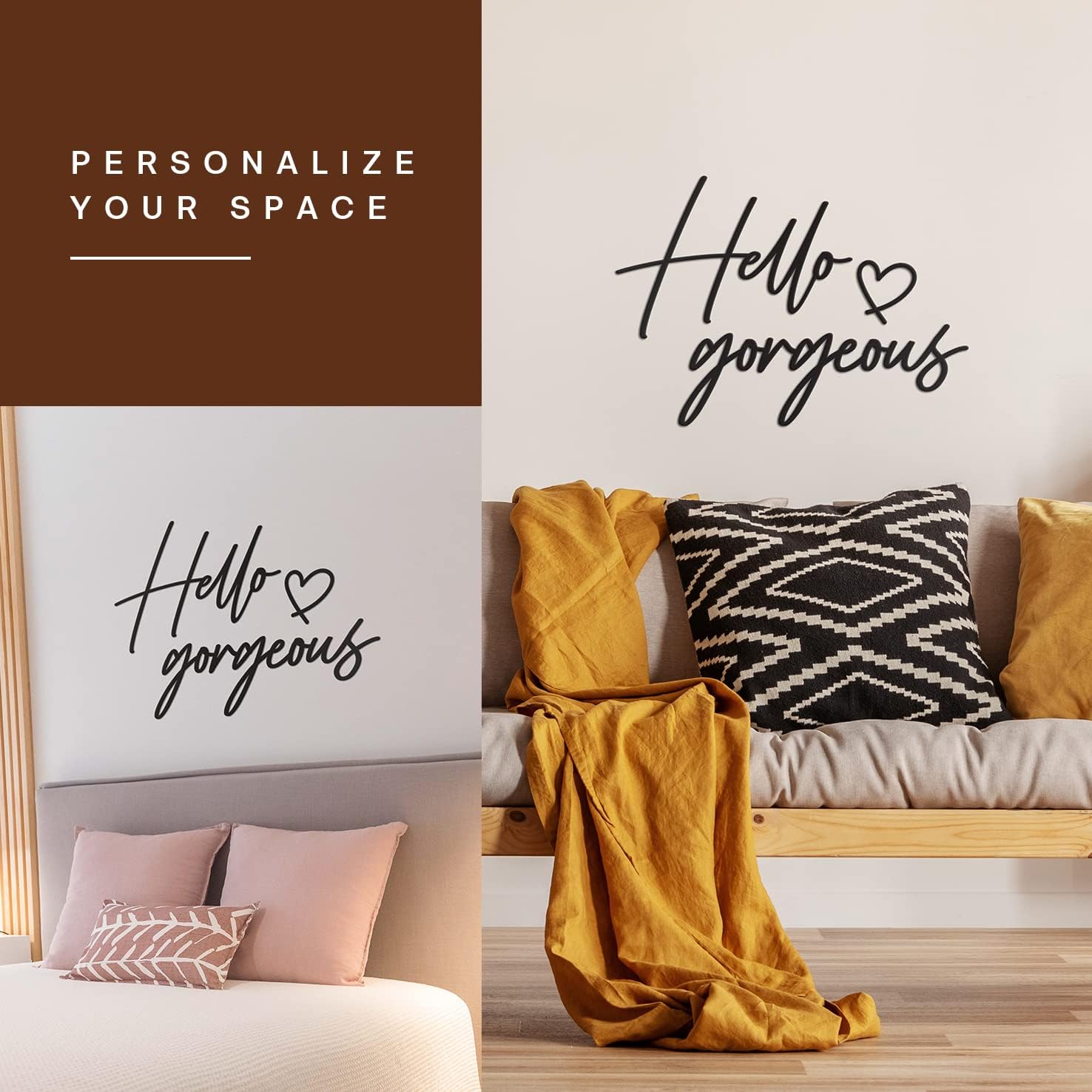 Vivegate Letrero decorativo de pared de metal de Hello Gorgeous – 20 x ...