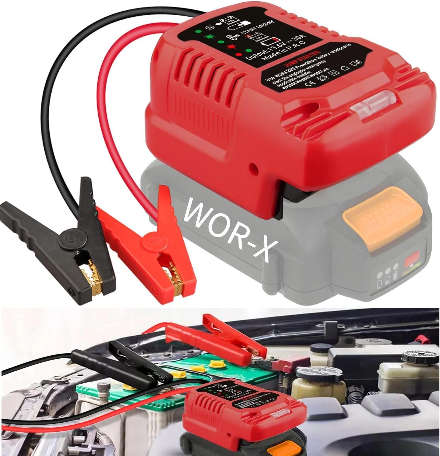 Amazon.com: MAKBOS Car Jump Starter for Worx 20V Battery,Jumper Cables ...