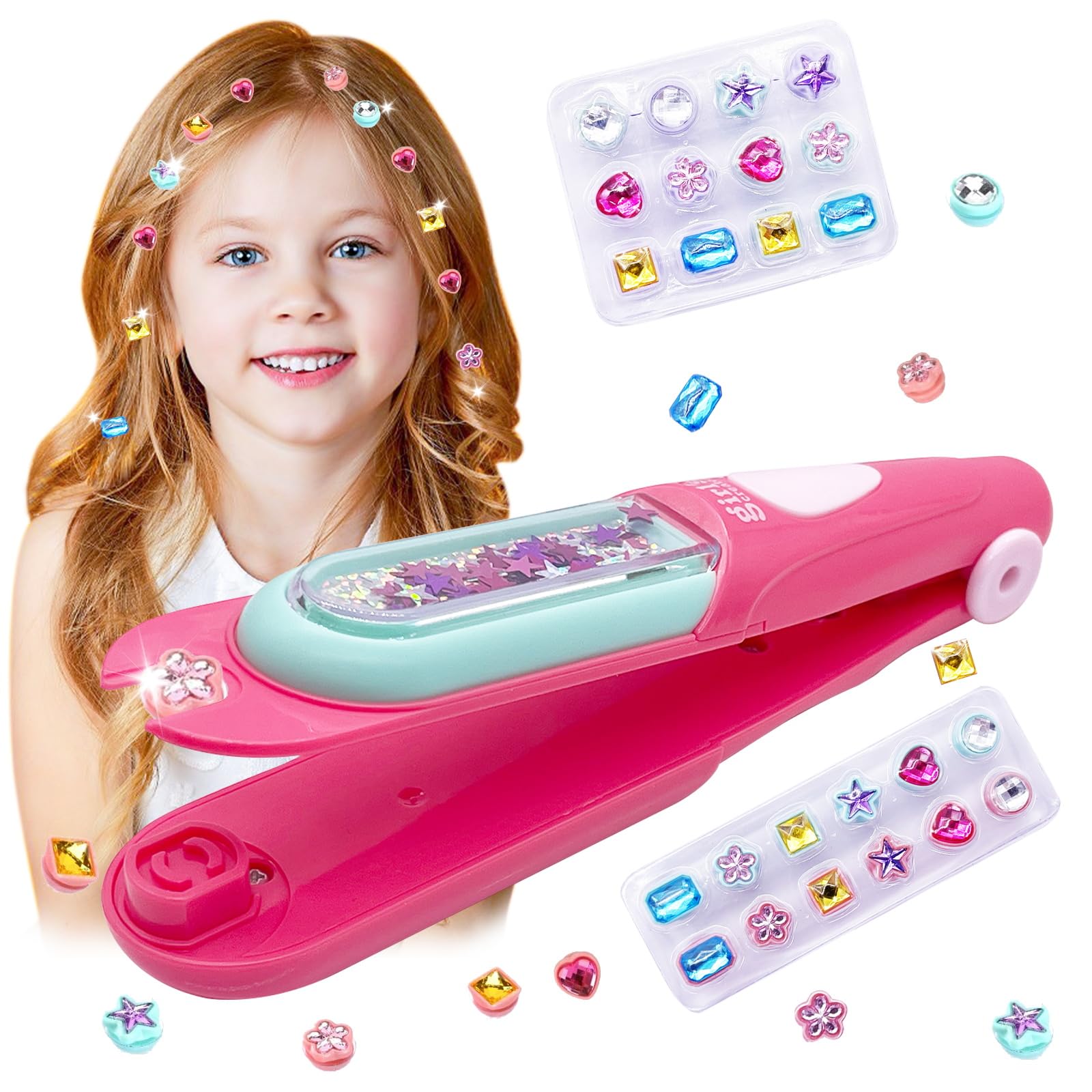 Amazon.com : Hair Gem Stamper - Hair Bedazzler Deluxe Set with 24 PCS ...