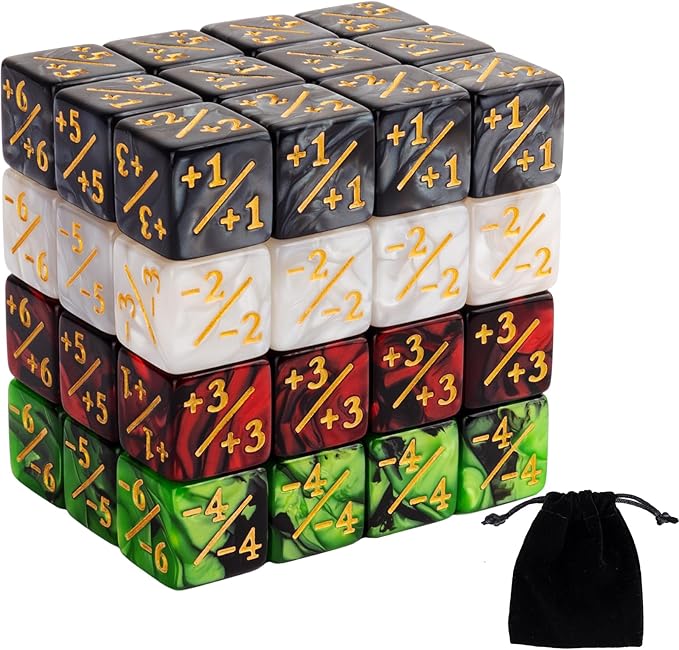 Amazon.com: 48 Pieces MTG Counter Dice Set +1/+1 Counters Tokens Marble ...