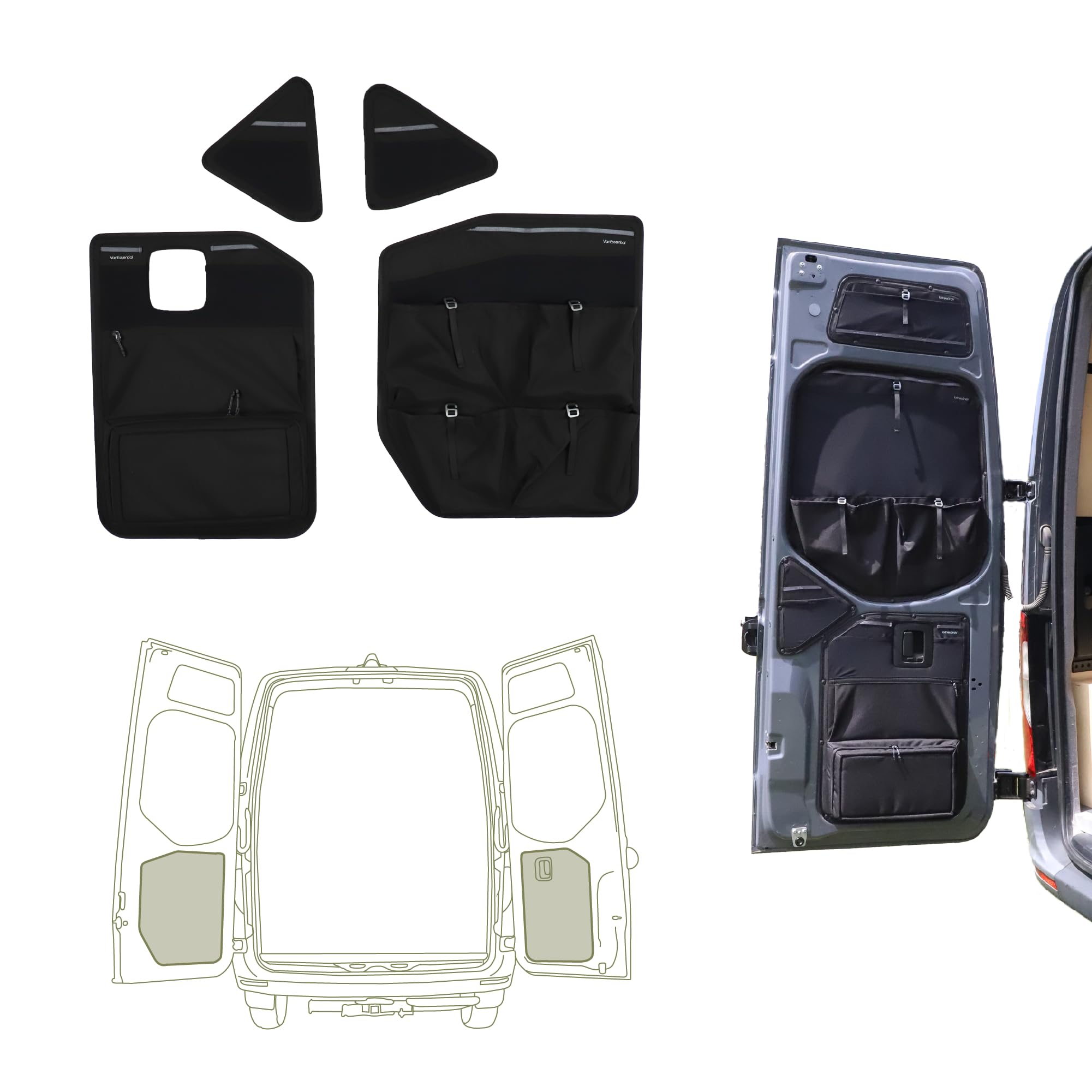 Amazon.com: VanEssential Rear Door LOWER Storage Panels (Pair) Designed ...