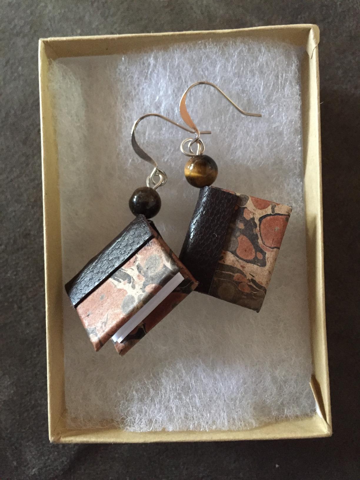 Amazon.com: Handmade Miniature Book Earrings (Aqua) : Handmade Products