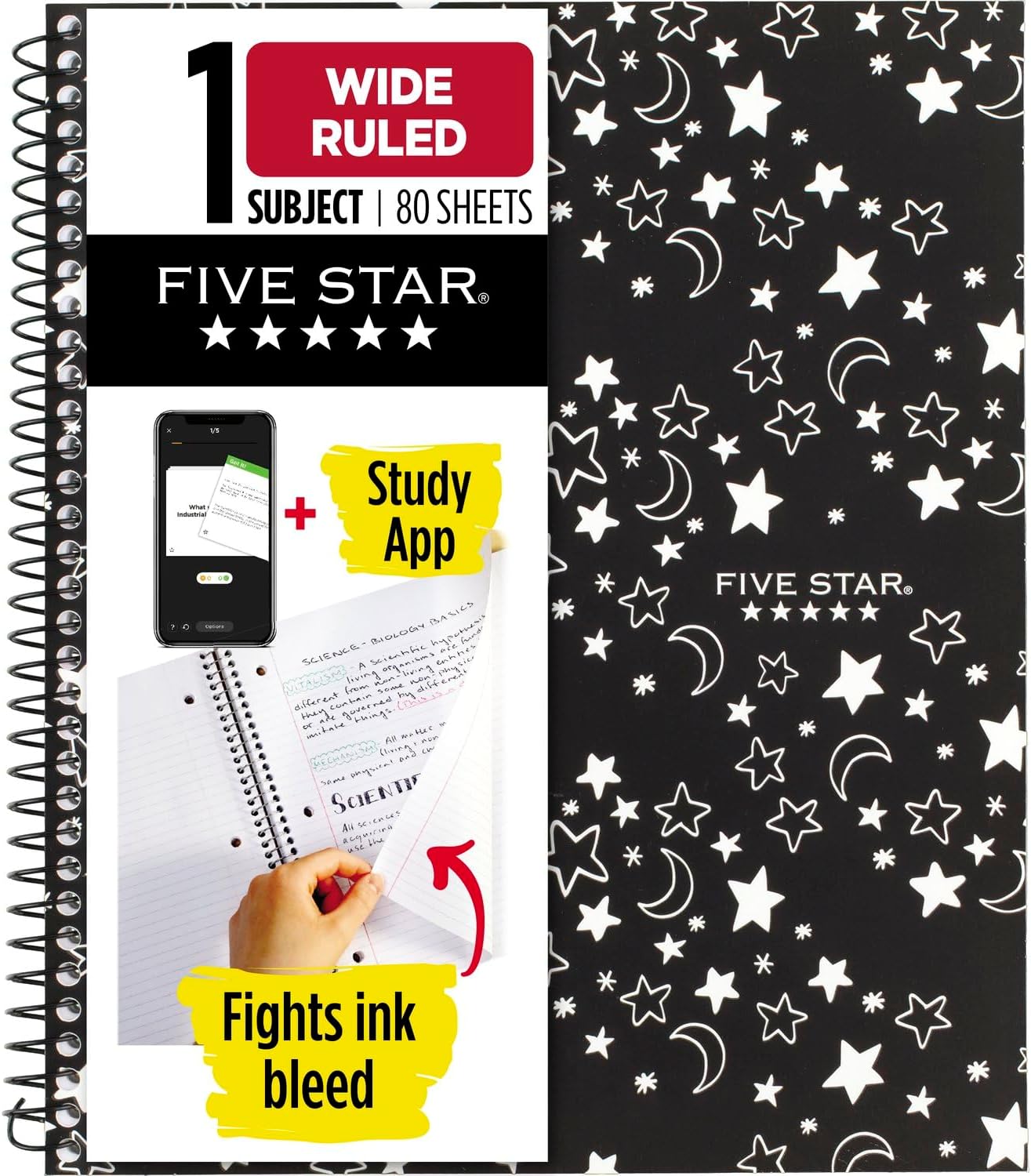Amazon.com : Five Star Spiral Notebook, 1 Subject, Wide Ruled Paper, 10 ...