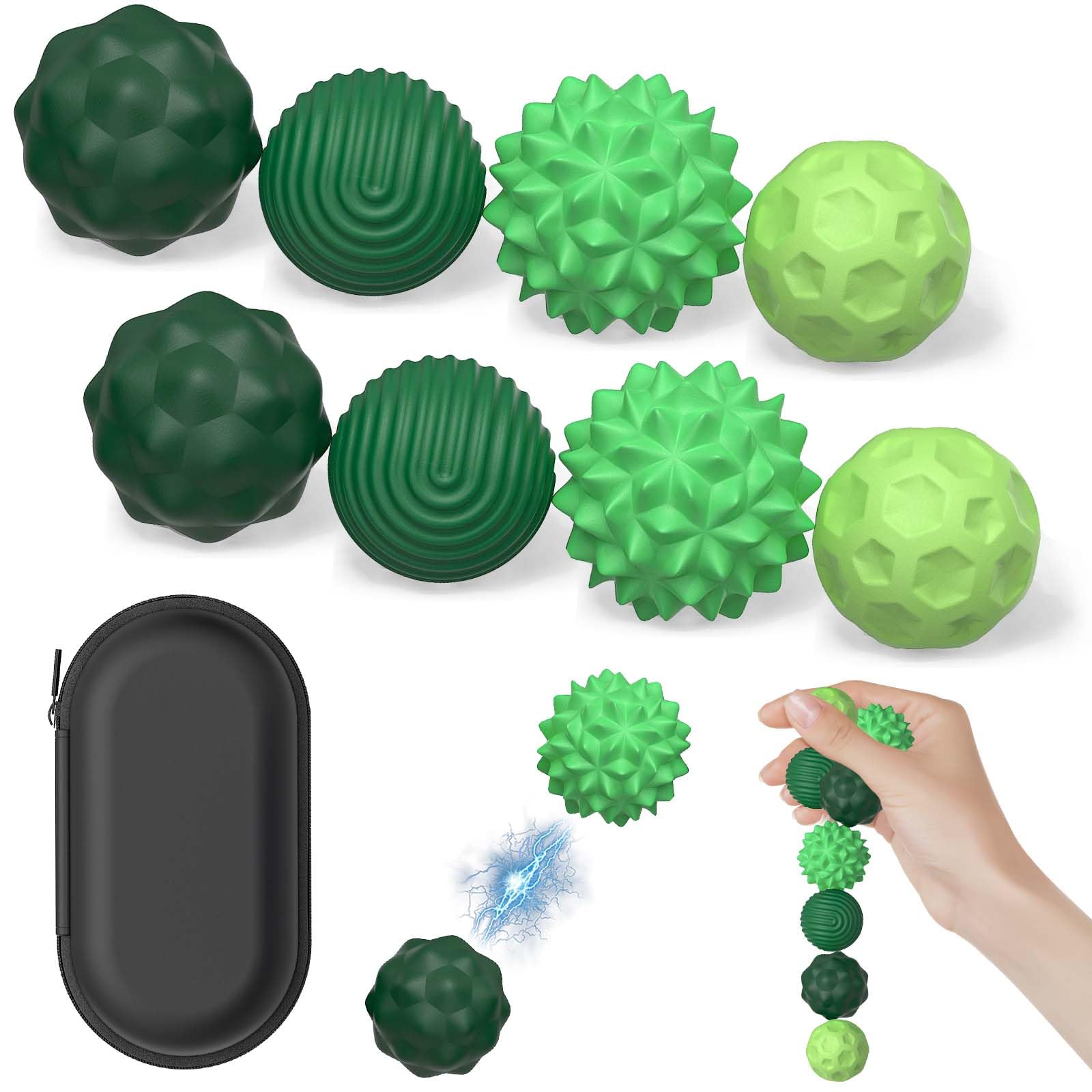 8Pcs Magnetic Sensory Stress Balls, Textured Silicone Magnetic Sensory ...