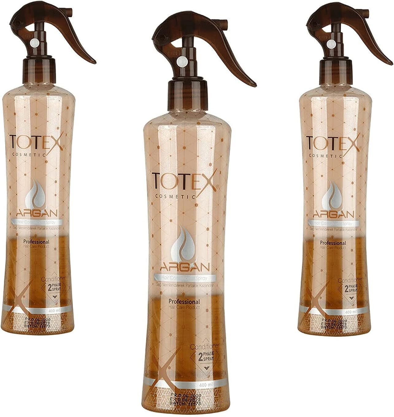 Totex Argan 2 Phase Hair Conditioner Spray 400ml Pack of 3 – Leave In ...