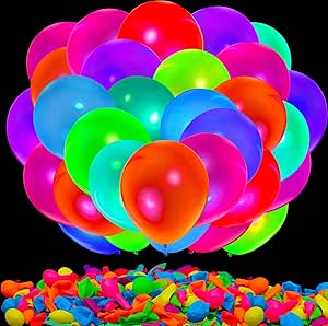 Amazon.com: 260 Pcs UV Neon Balloons, 7 Colors 14 Inch Blacklight ...