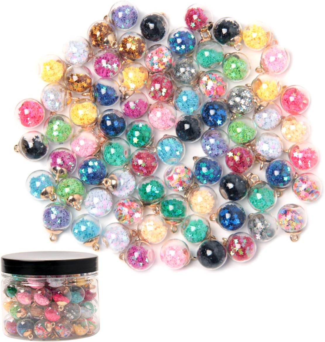 Amazon.com: HAPY SHOP 50 Pieces Crystal Glass Ball 16mm(0.6'') Colorful ...