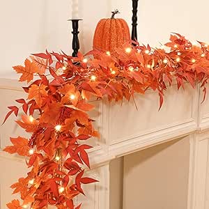 Amazon.com: Dolicer 2 Pcs Fall Garland-Fall Decor, 11FT Fall Leaves ...