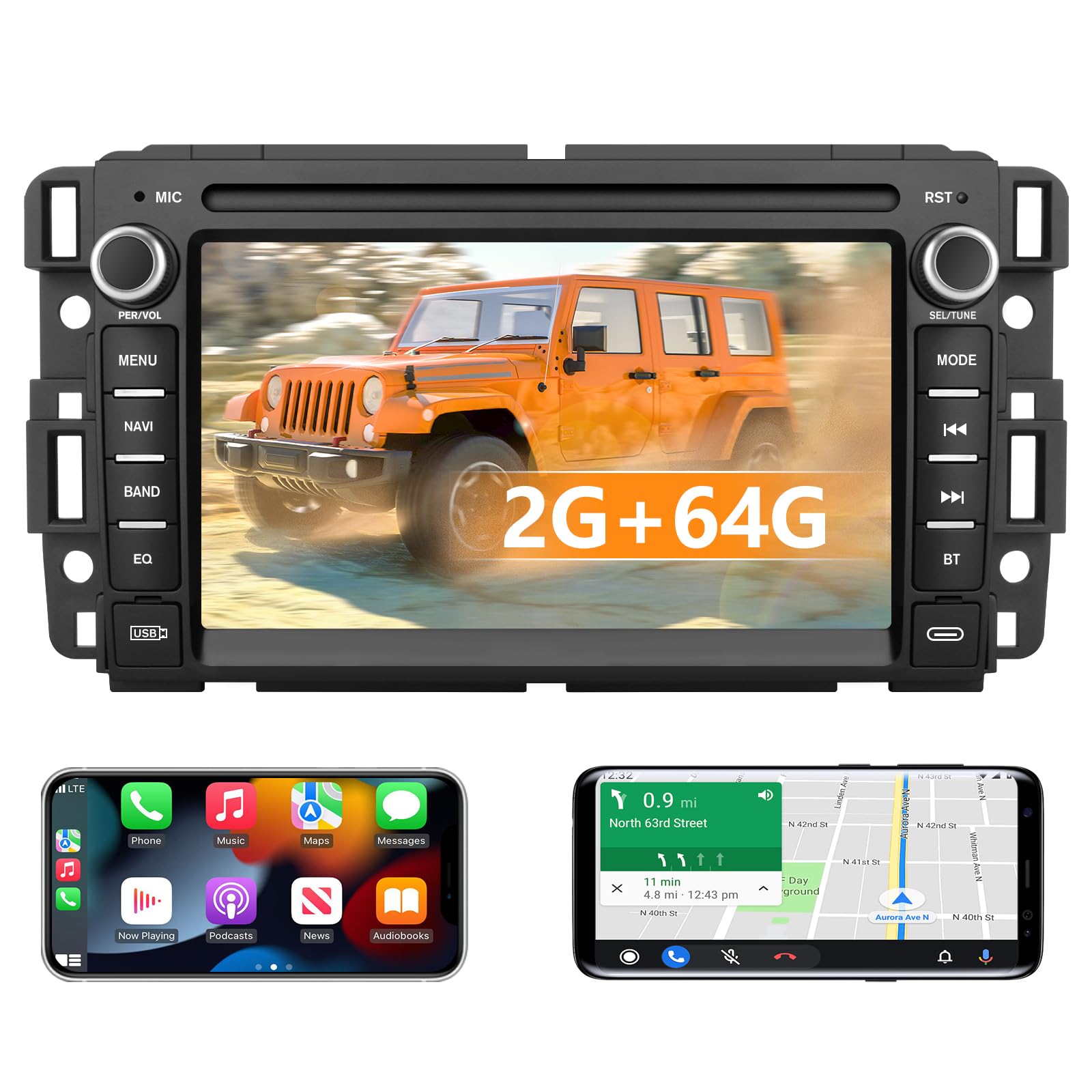 Amazon.com: 2G+64G Car Radio Stereo Android 12 for Chevrolet Chevy ...