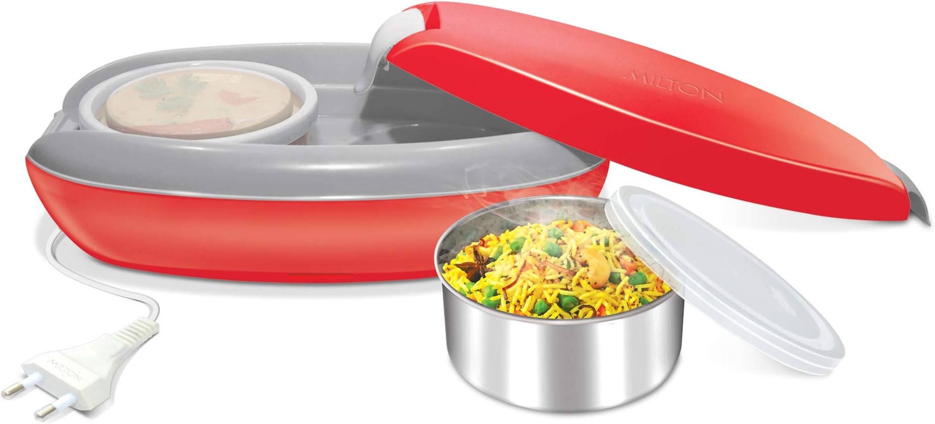 Amazon.com: MILTON Swiftron Stainless Steel Electric Tiffin Box, Set of ...