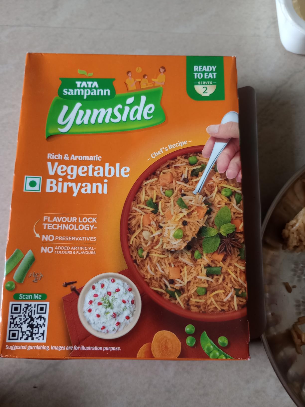 Tata Sampann Yumside Ready to Eat Veg Biryani, 330g, Instant Food ...