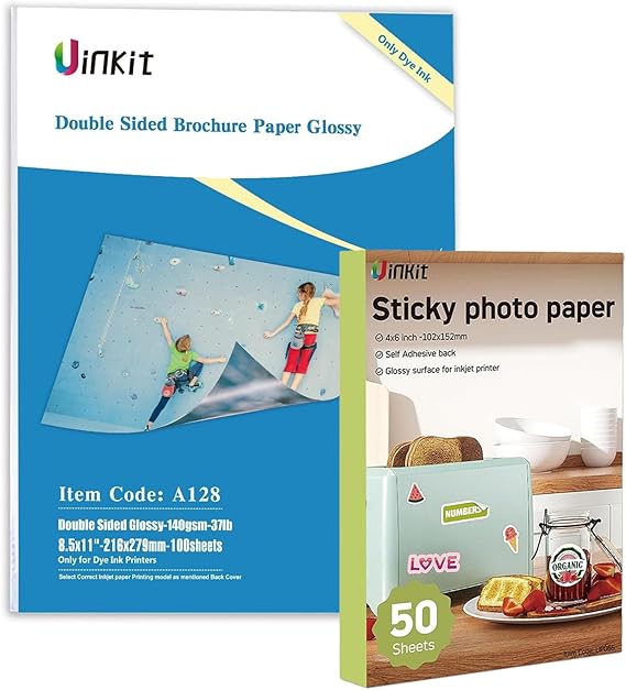 Amazon.com: Uinkit 100 sheets Brochure Paper Glossy Double Sided 8.5x11 ...