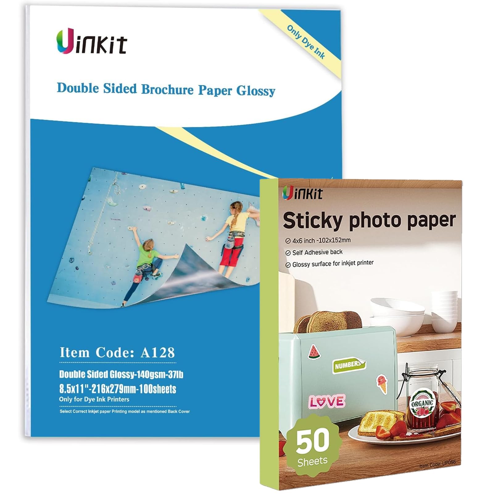 Amazon.com: Uinkit 100 sheets Brochure Paper Glossy Double Sided 8.5x11 ...