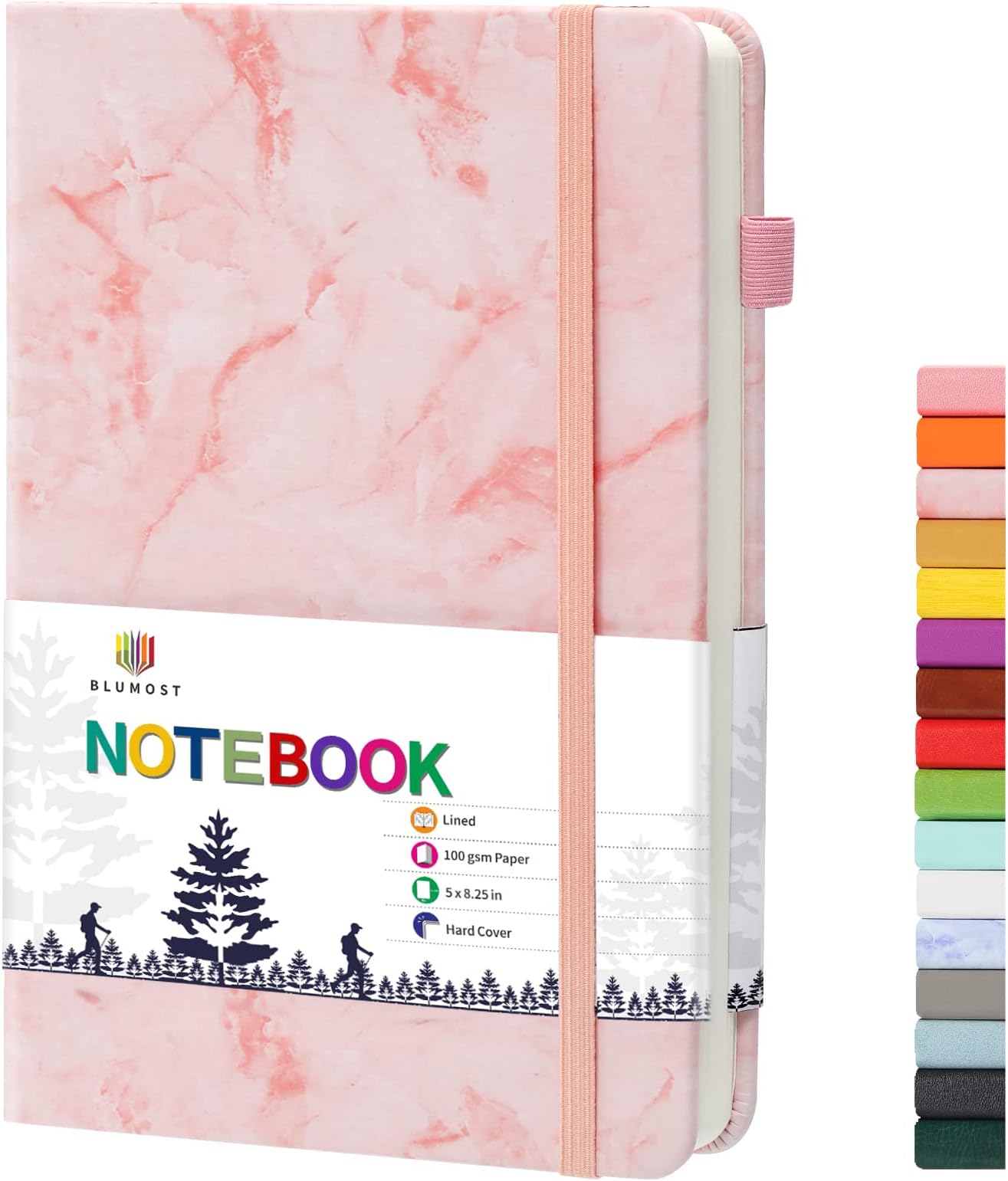 Amazon.com : BLUMOST Lined Journal Notebooks with Pen Loop, Hardcover ...