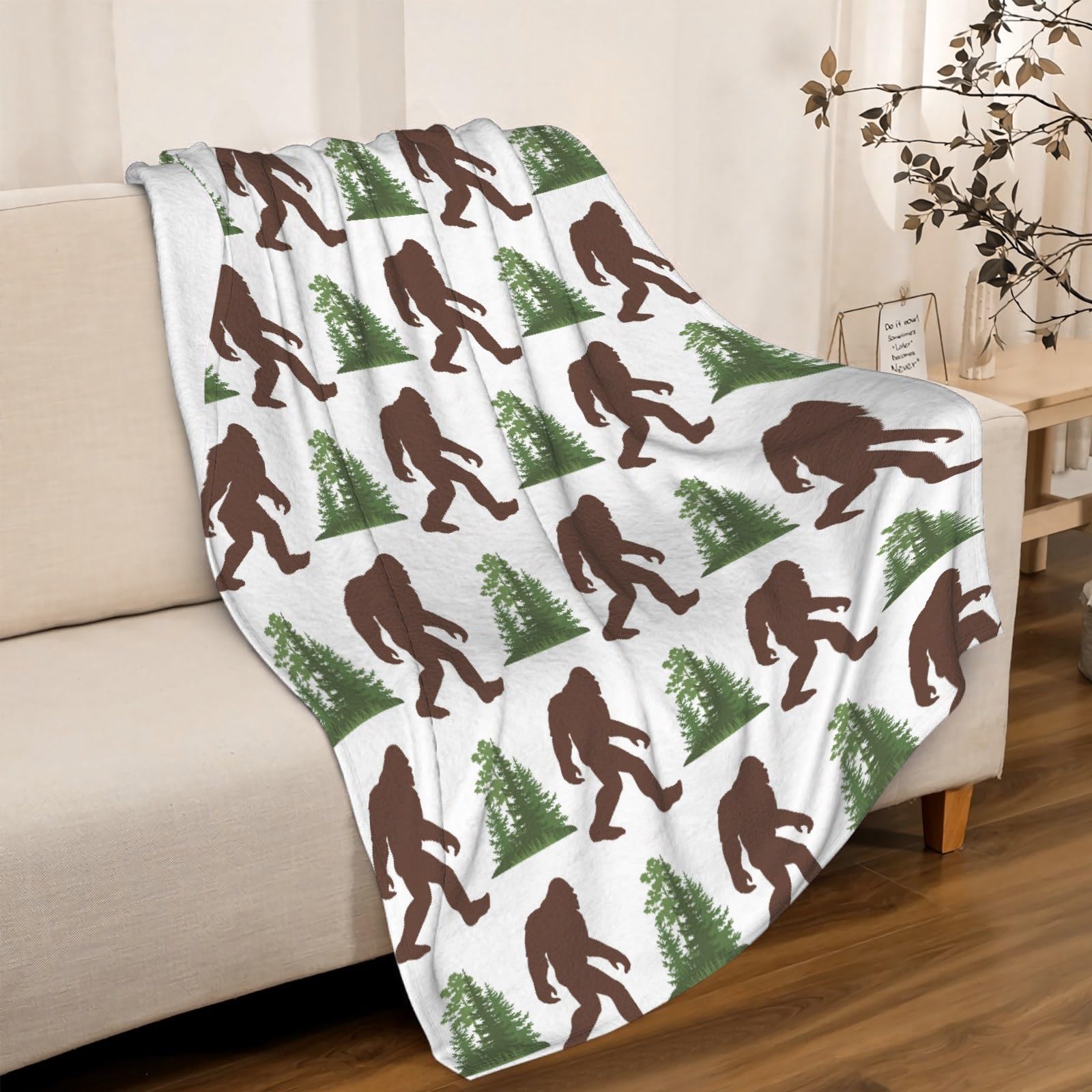 Amazon.com: Bigfoot Blanket Super Soft Flannel Blanket Fluffy Cozy Cool ...