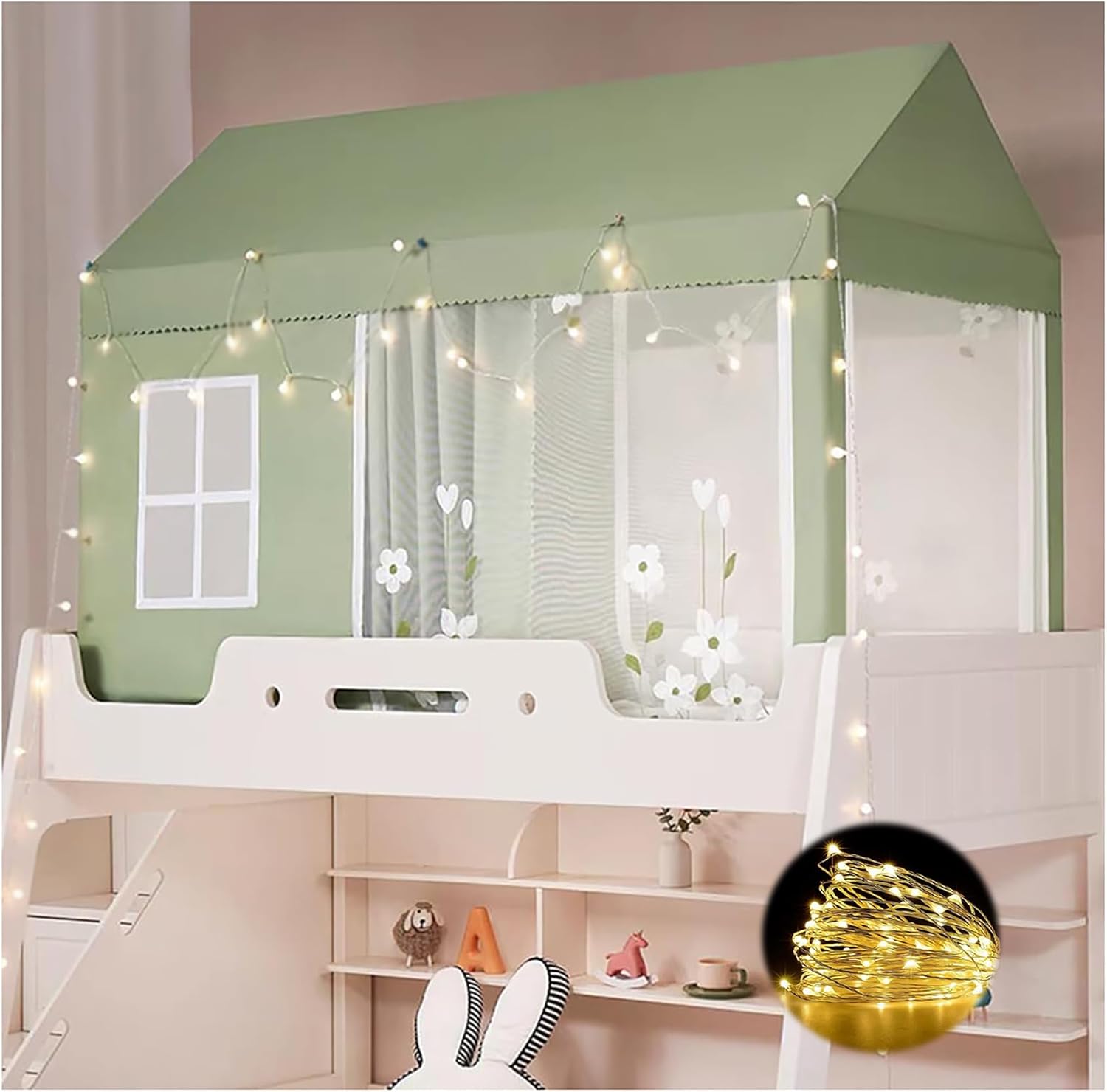 Amazon.com: LONONE Stainless Steel Canopy Bed Frame Curtains Elegant ...