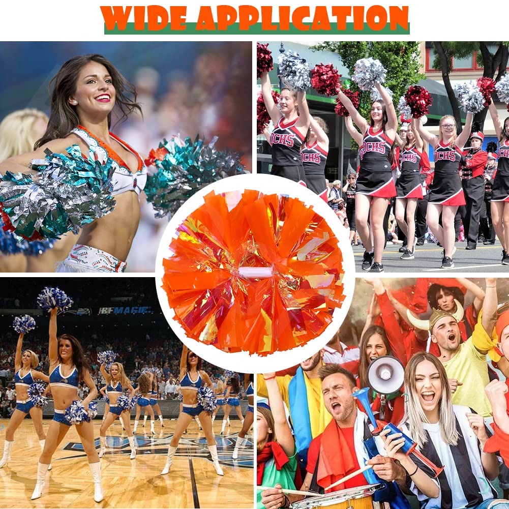 Snapklik.com : 2PCS Orange Pom Poms Cheerleading Rainbow Cheer Pom Poms ...