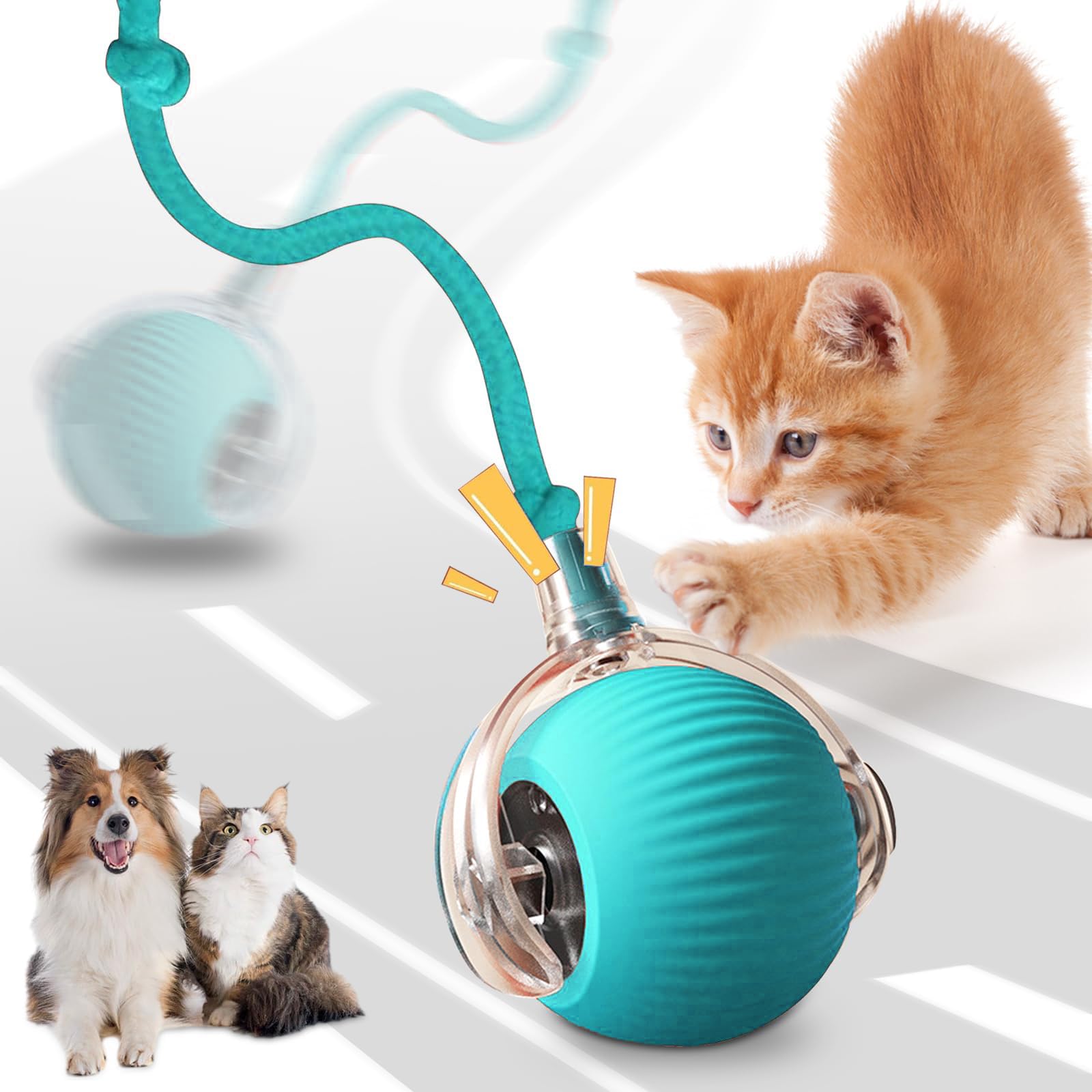 Amazon.com : Interactive Dog Cat Ball Toy: 1Pcs Automatic Smart Teasing ...