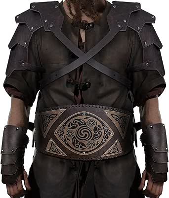 Amazon.com: HiiFeuer Medieval Double Pauldron with Mercenary Bracers ...