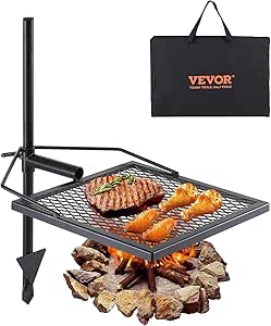 VEVOR VEVOR Rotisserie Swivel Grill Steel 405 x 405 mm, Charcoal Grill ...