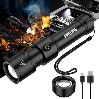Philips Flashlights High Lumens Rechargeable with Ignition Lens ...