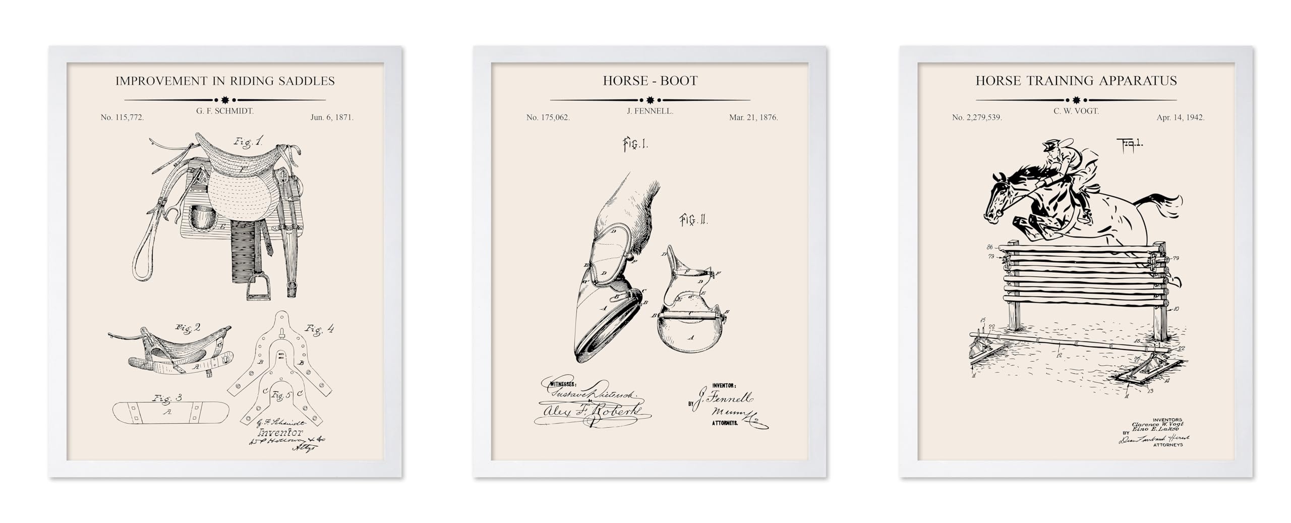 Amazon.com: Poster Master 3-Piece Equestrian Blueprint Poster - Riding ...