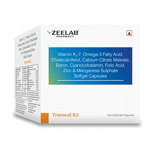 Zeelab Travocal K2 | Vitamin K2-7, Omega-3 Fatty Acid, Cholecalciferol ...