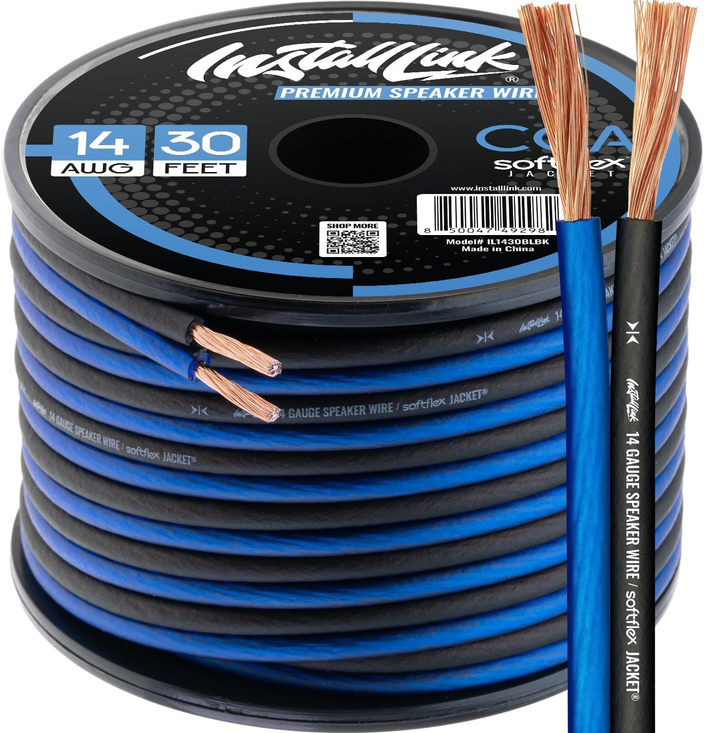 Amazon.com: InstallGear 14 Gauge Speaker Wire - 30ft Black Audio Cable ...