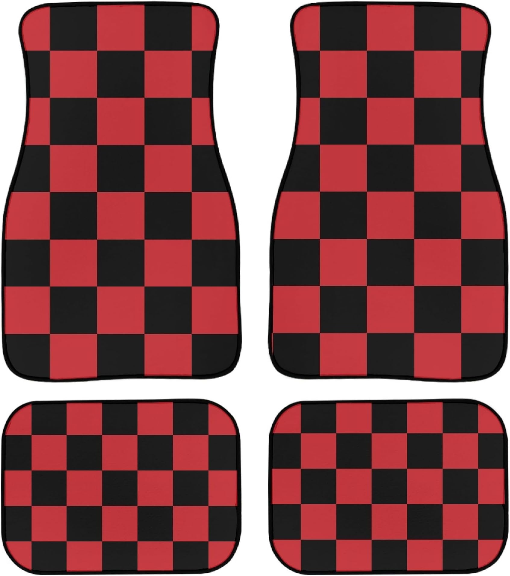 Amazon.com: Checkered Car Floor Mats Set of 4,Geometric Checkered Plaid ...