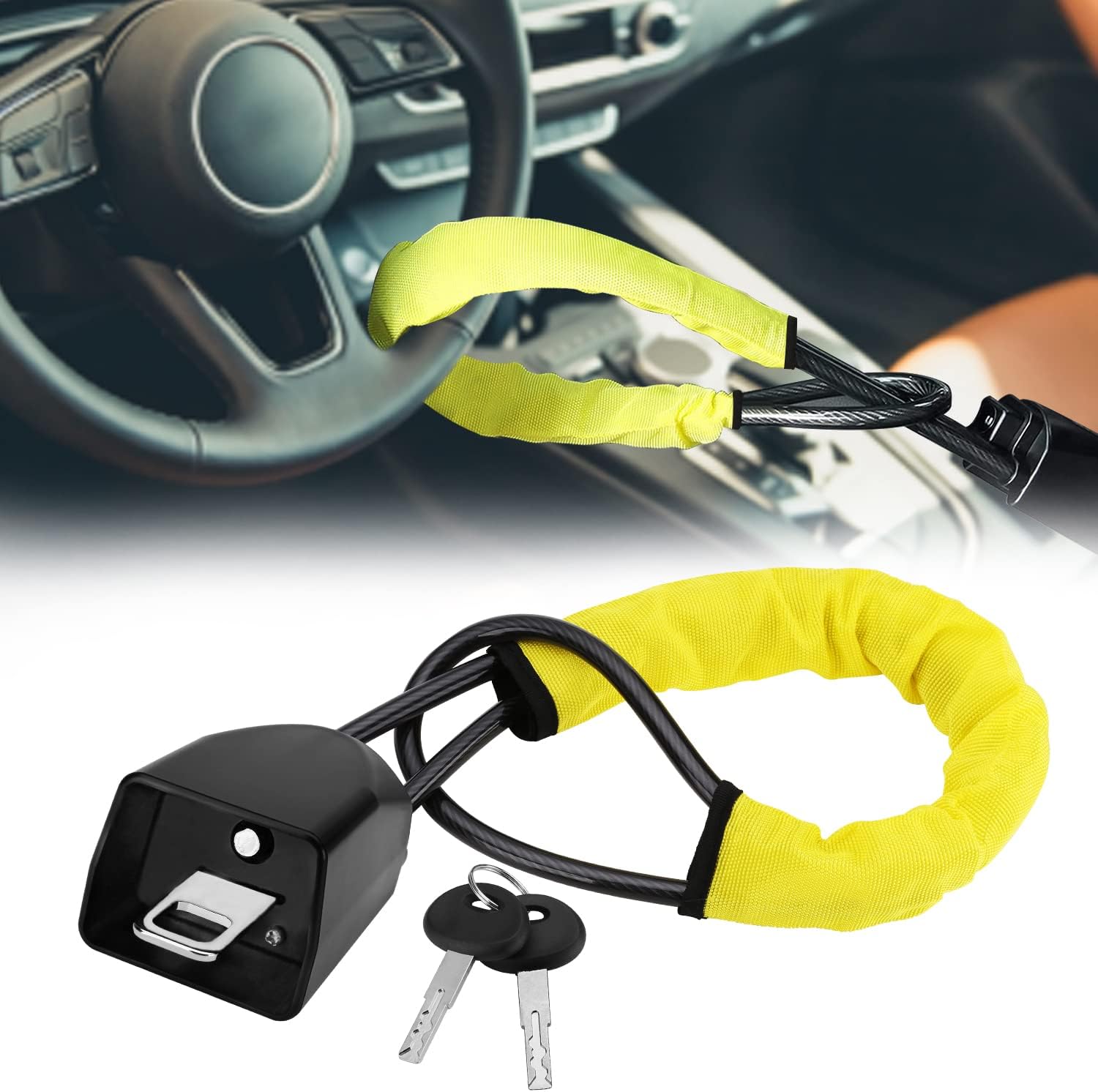 Amazon.com: Leadrise Car Steering Wheel Lock Seat Belt Lock Security ...