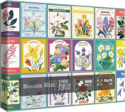 Amazon.com: Flower Puzzles for Adults 1000 Piece, Vintage Collage ...