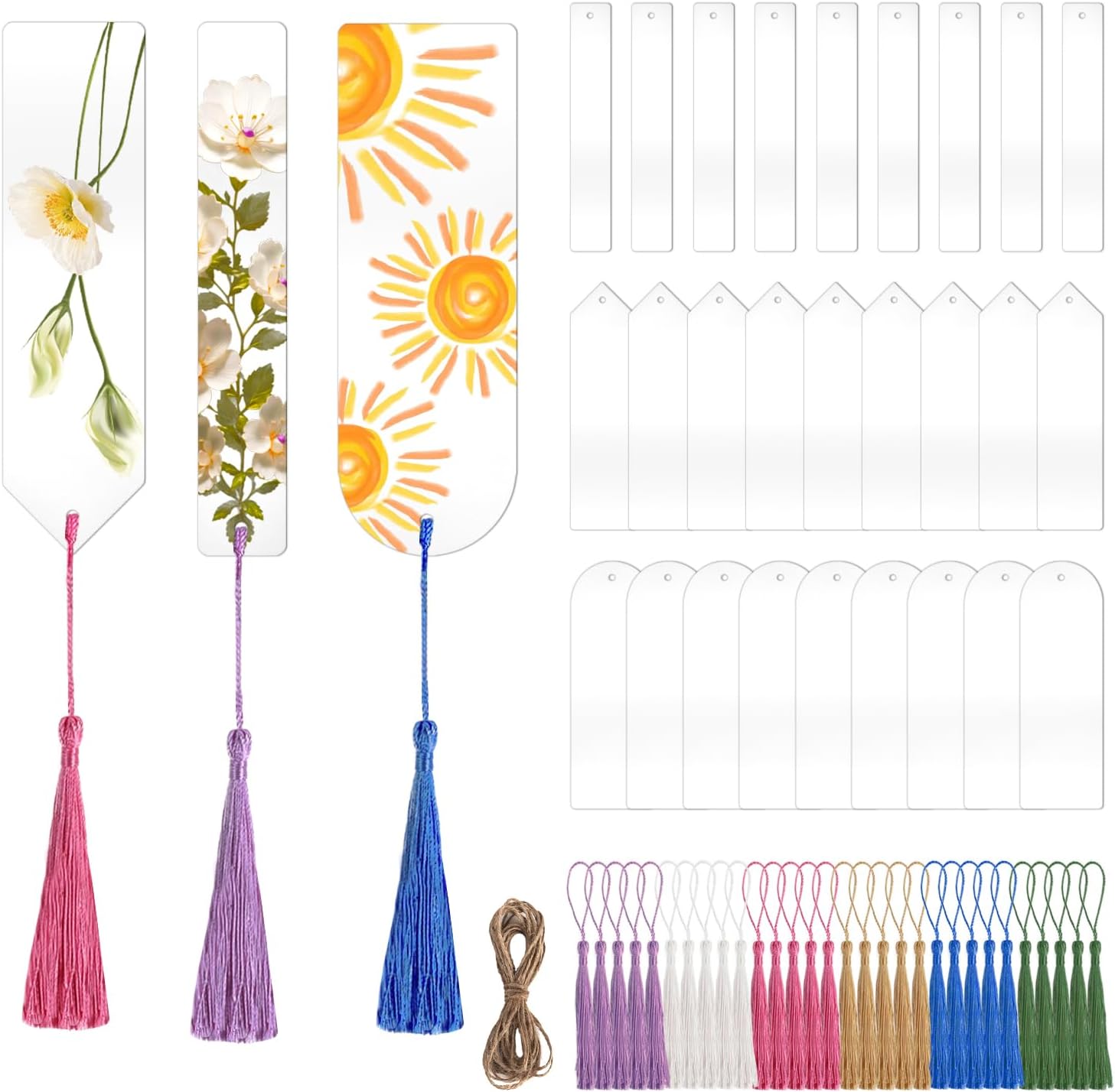 Amazon.com: ASUNFO 61 Pcs Acrylic Bookmark Blanks Bulk Sublimation ...