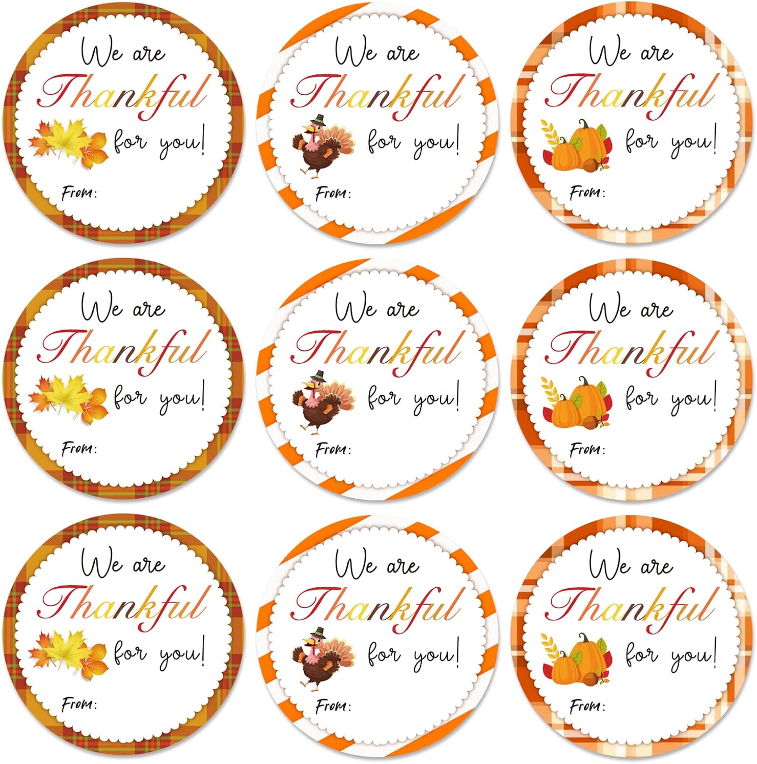 Amazon.com : HEYINSHEN 60Pcs Happy Thanksgiving Stickers 2 Inch ...