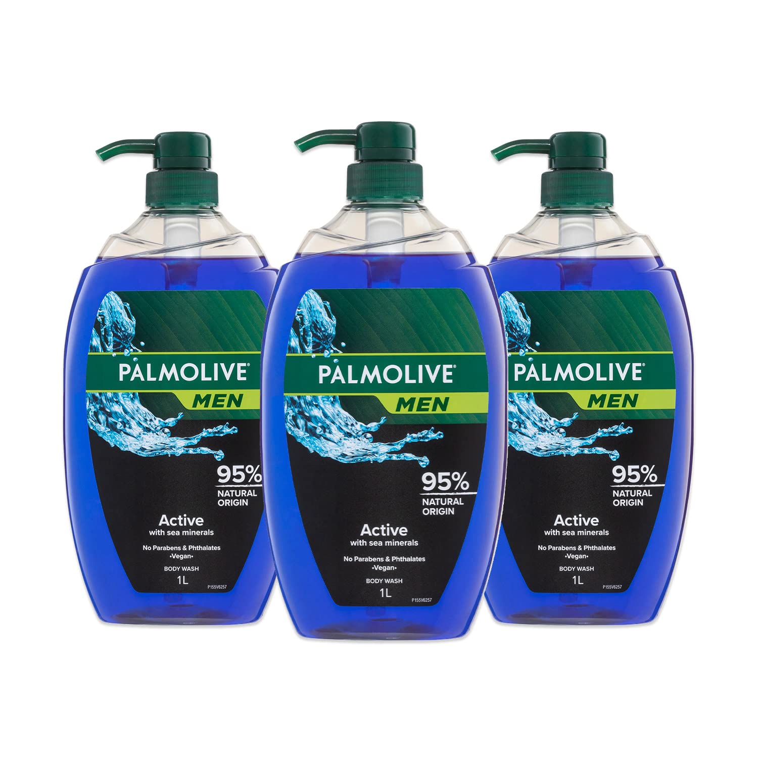Palmolive Men Body Wash 3L (3x1L), Active with Sea Minerals, Soap Free ...