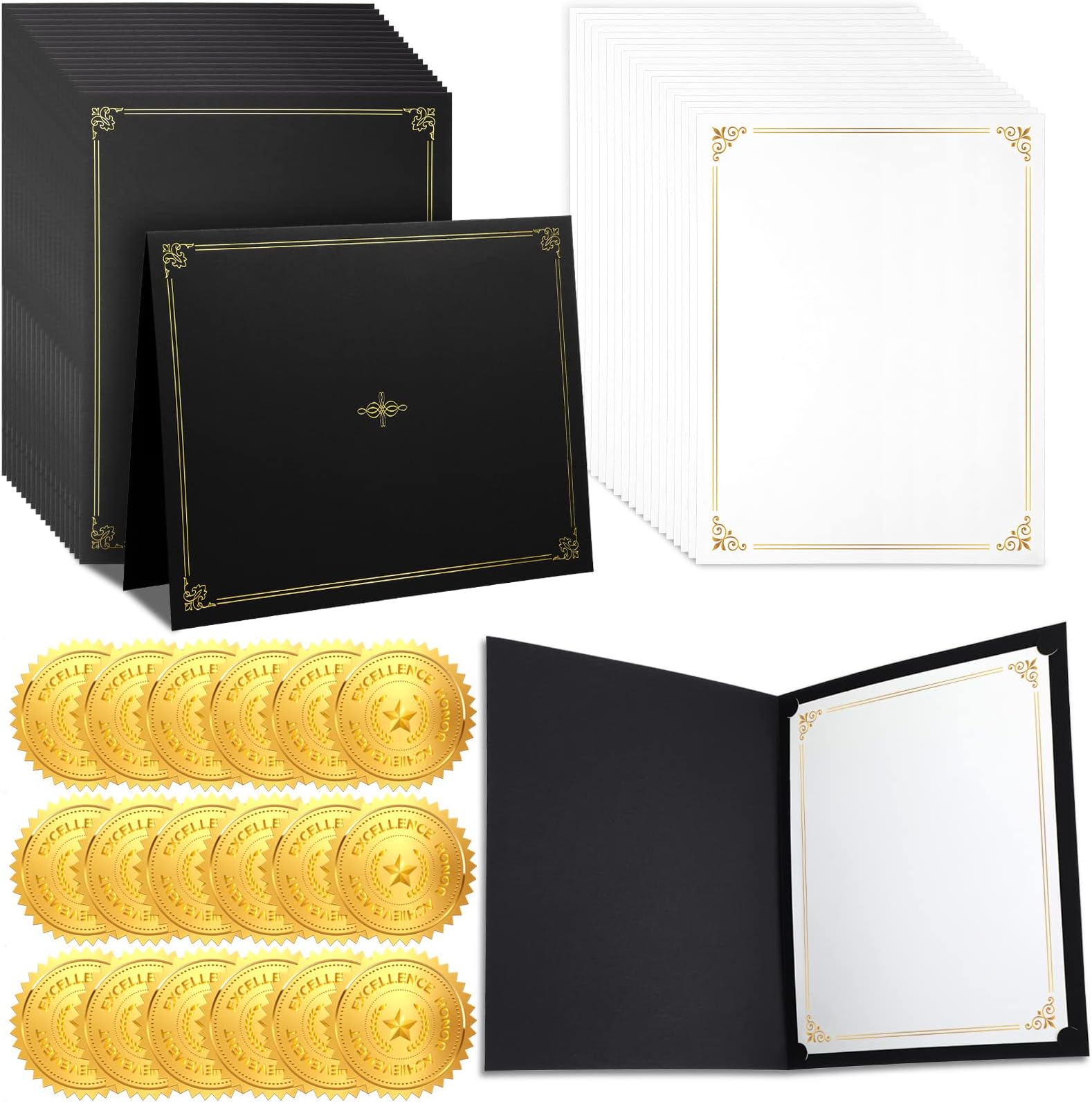 Amazon.com : 108 Pcs Certificate Kit Award Certificate Collection ...