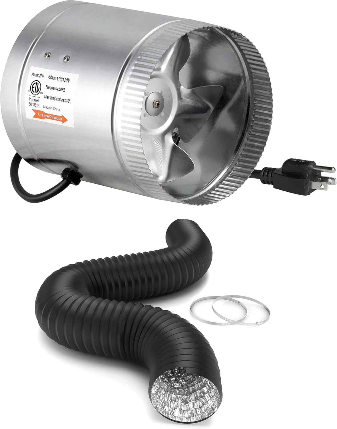 Amazon.com: iPower Inline Booster Duct Fan 6'' 240CFM Low Noise HVAC ...