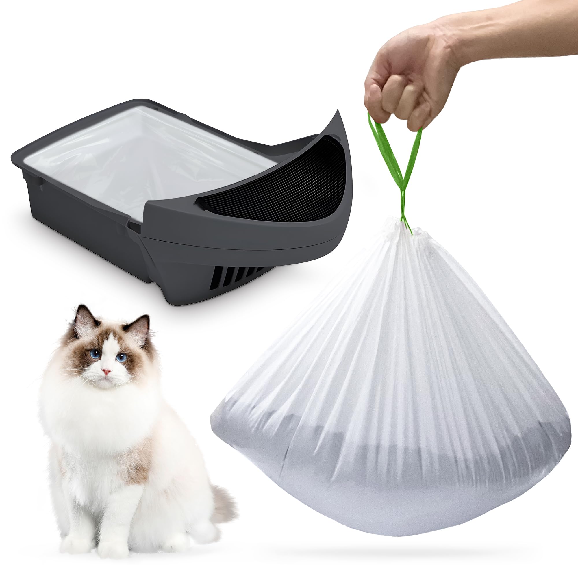 Amazon.com: Cat Litter Box Robot 3 and 4 Waste Bags, 60 Pack Cat Pull ...